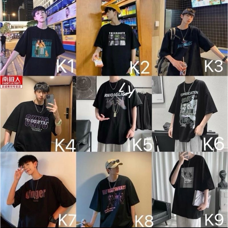 Smart เสื้อยืดโอเวอร์ไซส์ ลายสกรีน แฟชั่นผู้ชาย ตัวใหญ่ เนึ้อผ้านิ่ม K1-K9 | Shopee Thailand