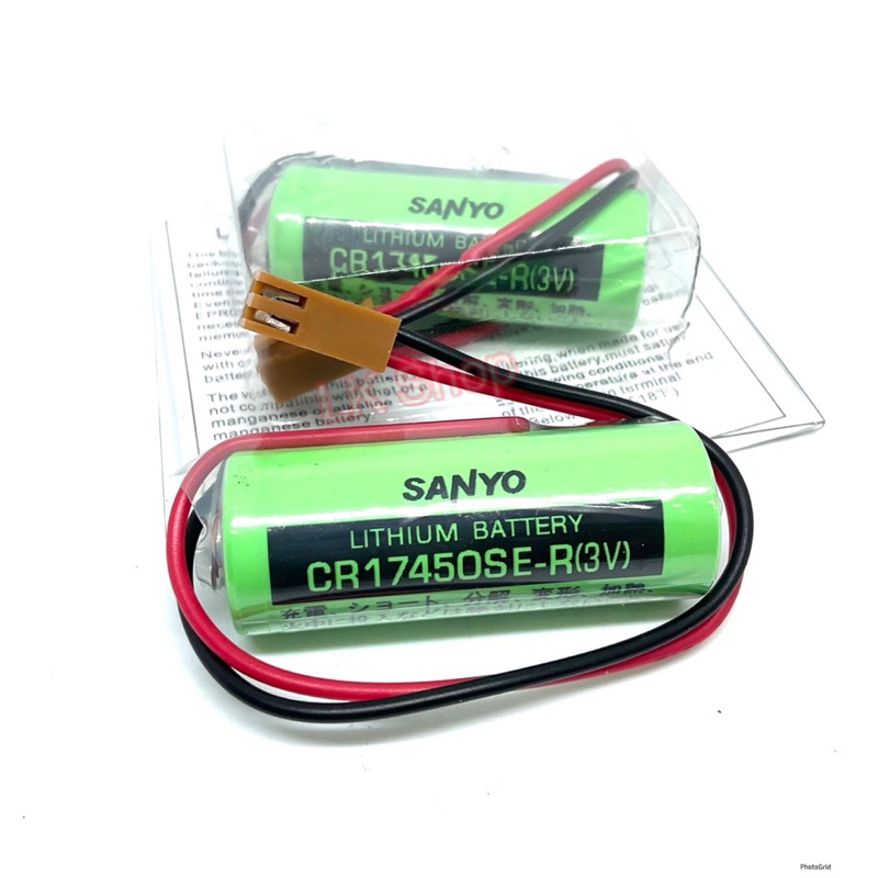 CR17450SE-R (3V)Battery PLC แบตเตอรี่ลิเธียม SANYO 3V แจ็คน้ำตาล ...