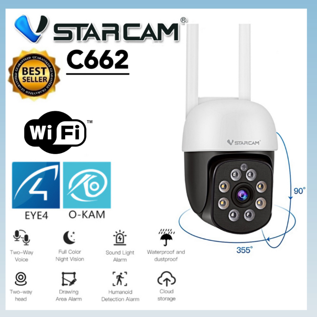 Vstarcam C662 2MP/CS662 3MP ความละเอียด 3 ล้านพิกเซล กล้องวงจรปิดไร้สาย ...