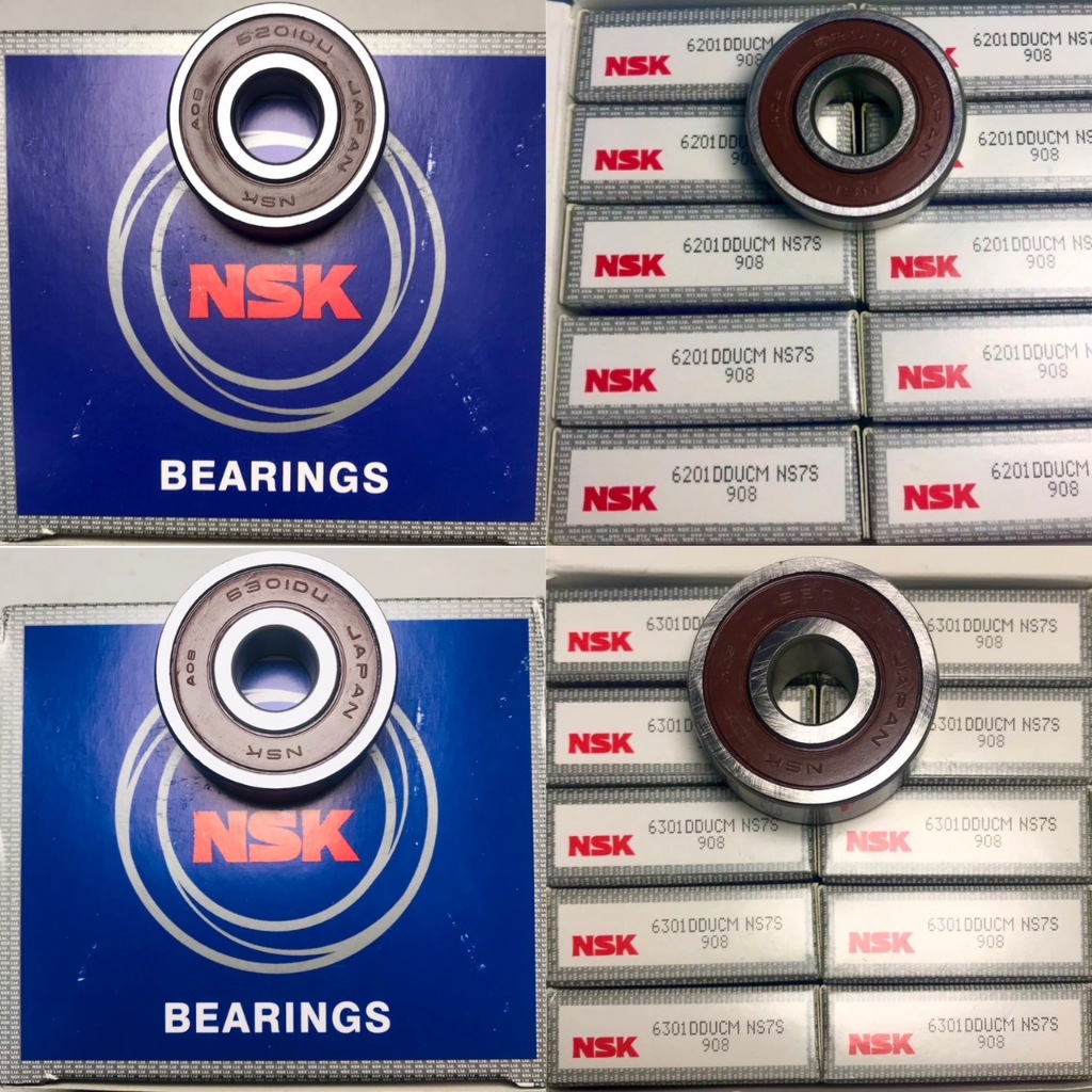 ลูกปืนล้ออย่างดี NSK 6201 6301 (ขายยกกล่องมี10ลูก) | Shopee Thailand