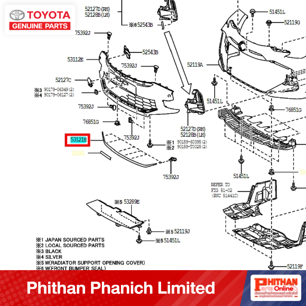 โครเมี่ยมหน้า โตโยต้า MOULDING RADIATOR TOYOTA 53121-YP270 Vios Yaris ...