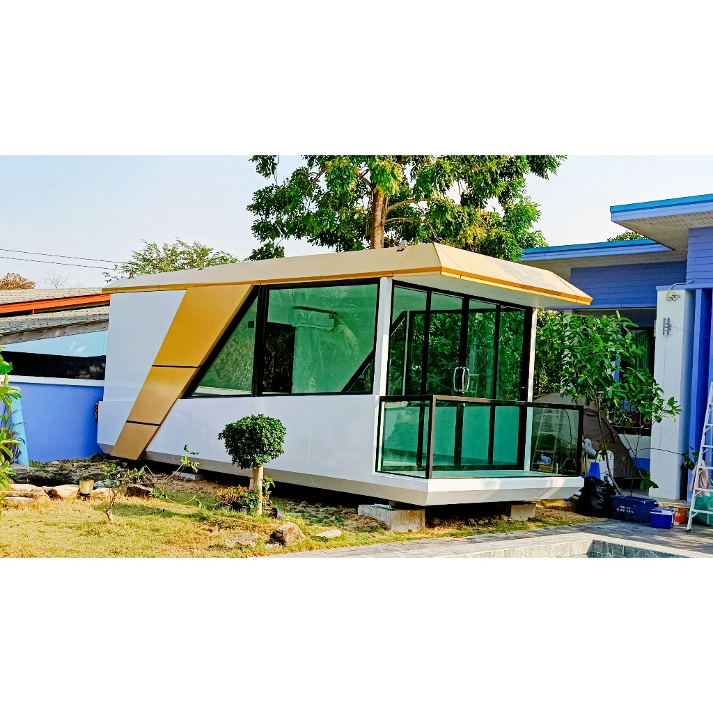 บ้านน็อค ดาวน์ สำเร็จรู ปทรงอวกาศ บ้านโมเดิร์น ขนาด 7x3 เมตร พื้นที่ใช้ ...
