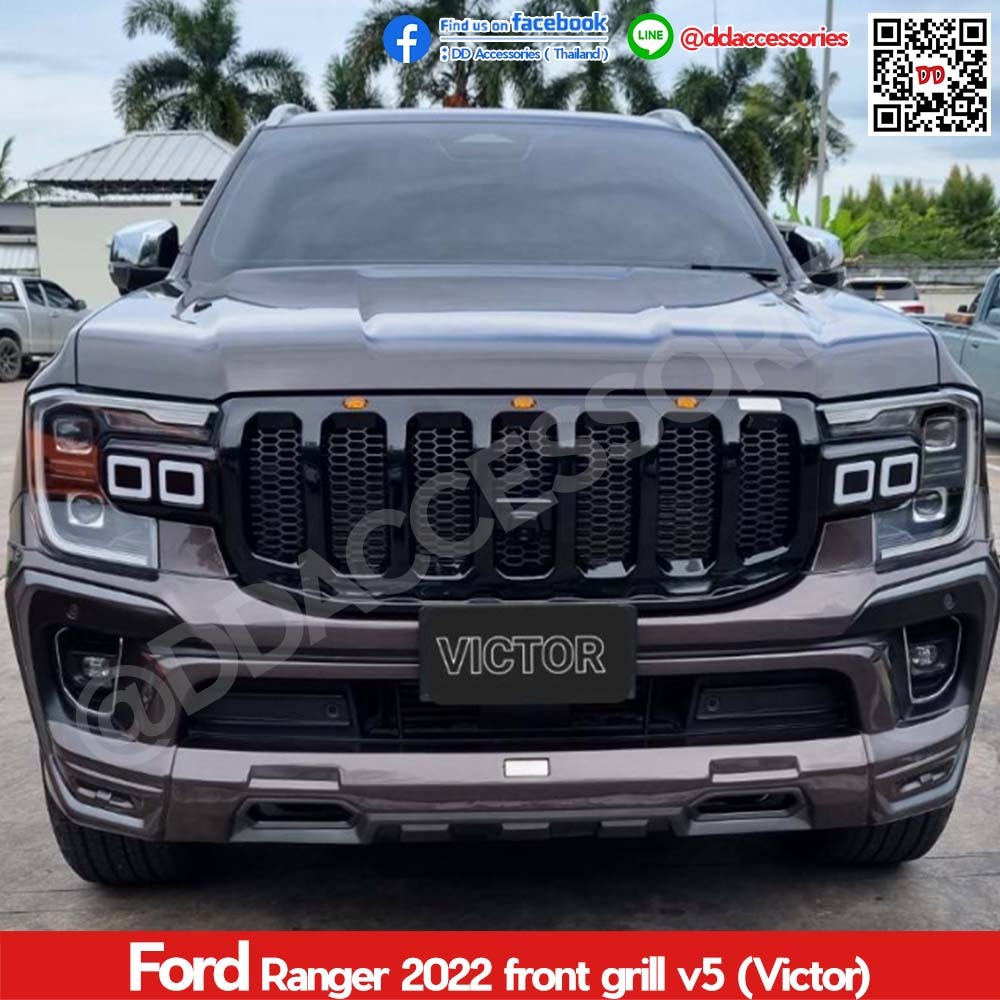 กระจังหน้า Ranger Everest 2022 2023 2024 Nextgen V5 LED 3 เม็ด มีกล้องหน้า xLT wildtrack everest ...