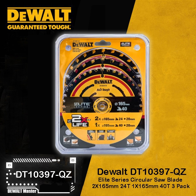 Dewalt DT10397-QZ Elite Series Circular Saw Blade 2X165mm 24T 1X165mm ...
