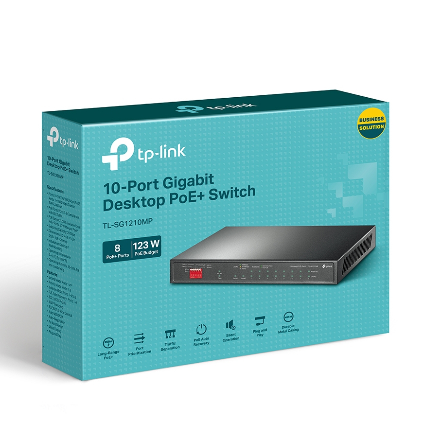 TP-LINK (TL-SG1210MP) | 10-Port Gigabit Desktop Switch with 8-Port PoE+ ...