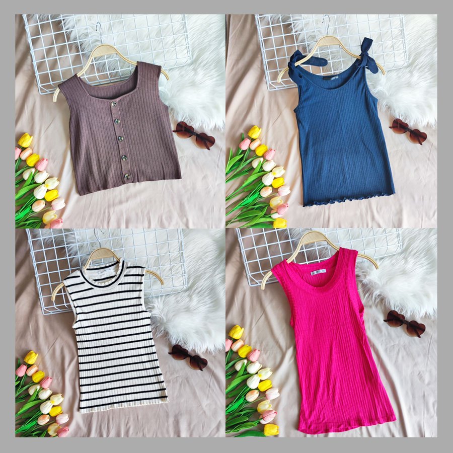 Gu/H&Mเสื้อกล้ามแขนกุด มือ1,2 รวมแบรนด์เนมญี่ปุ่น | Shopee Thailand