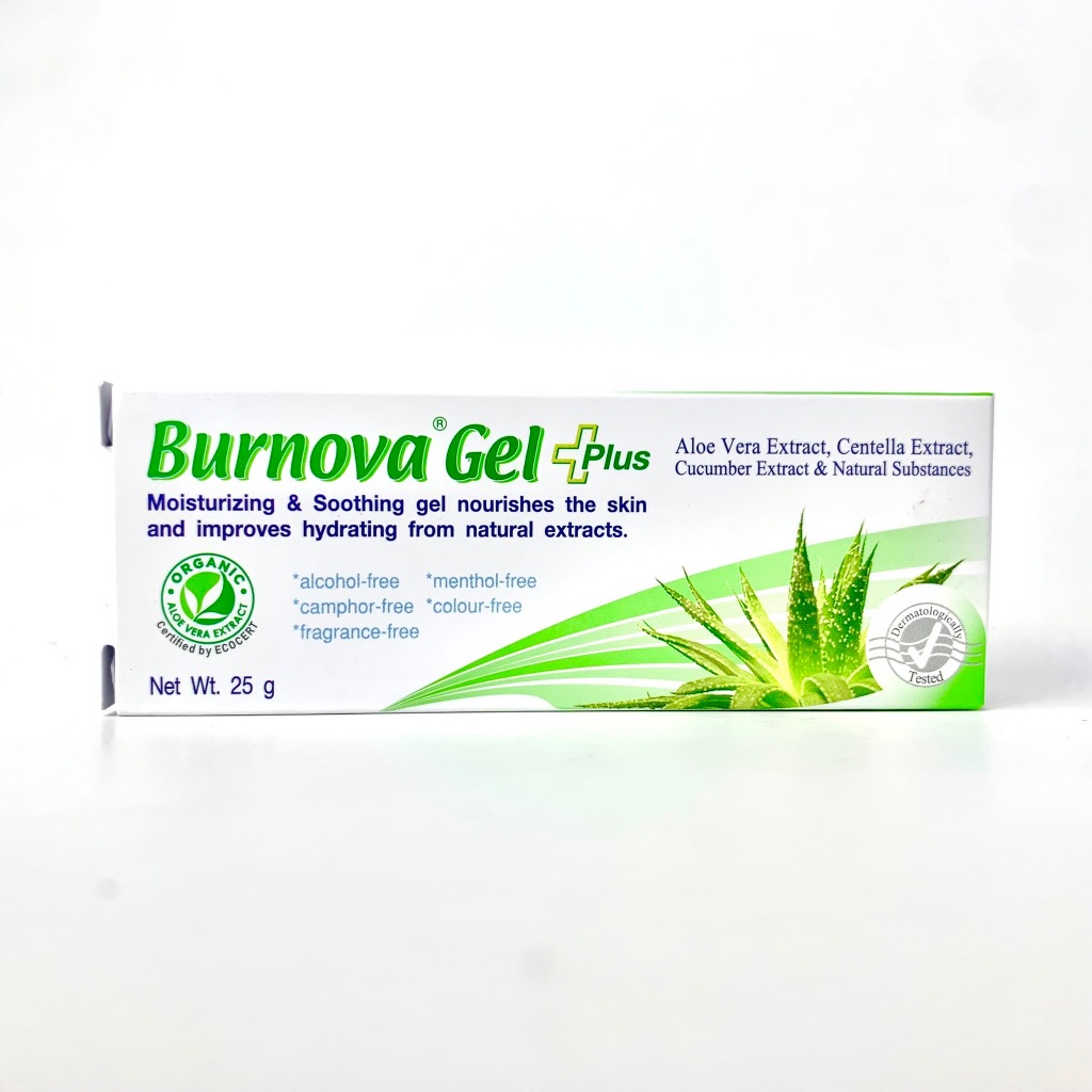 Burnova Gel Plus เบอร์นโนว่า เจล พลัส ว่านหางจระเข้ [ขนาด 8 และ 25 กรัม ...