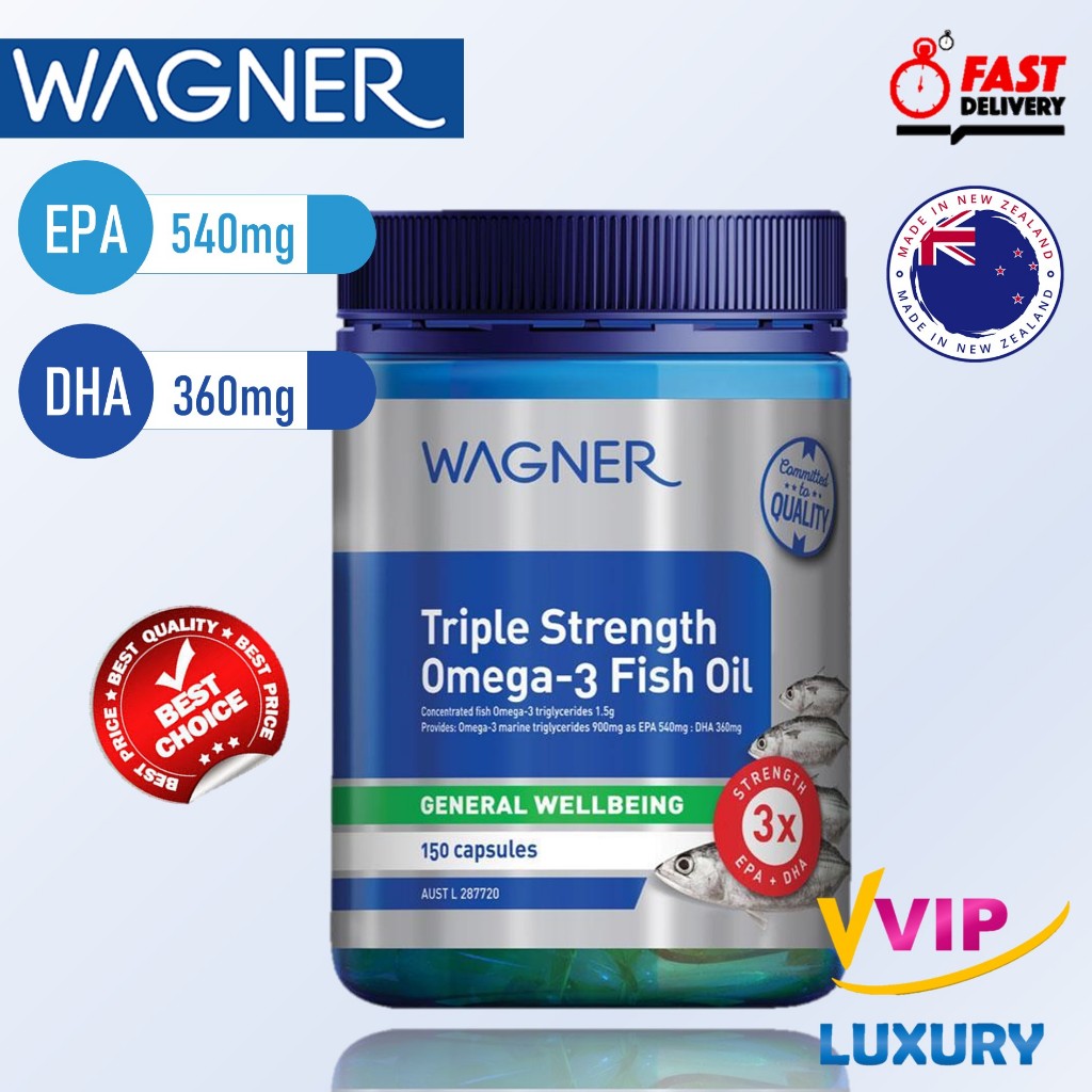 น้ำมันปลา Wagner Triple Strength Omega-3 Fish Oil 150 Capsules exp03 ...