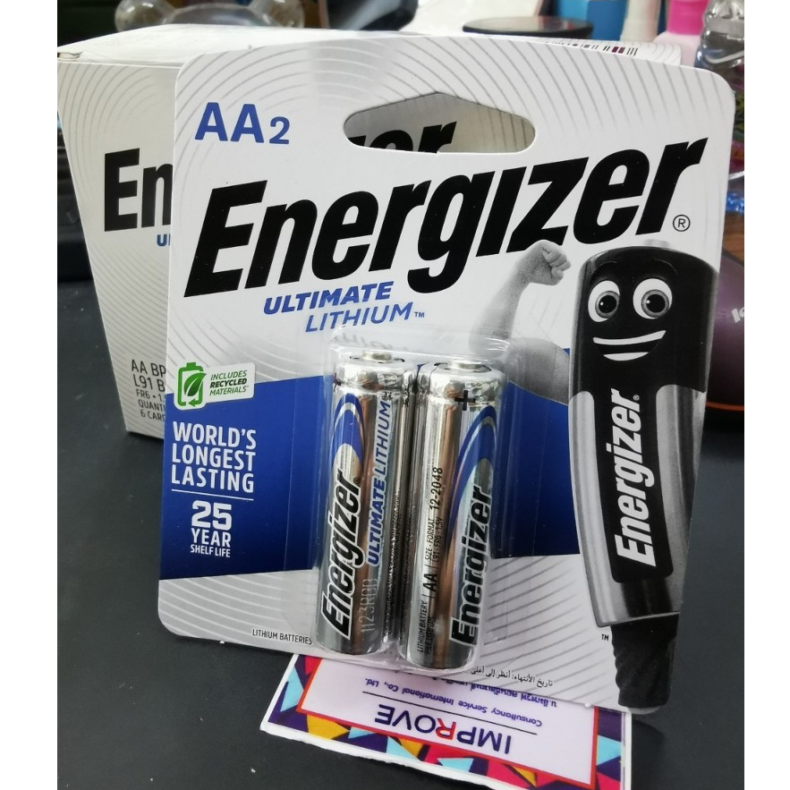 ถ่าน Energizer ultimate Lithium Battery AA (Pack2) L91-RP2 ถ่านลิเธี่ยม ...