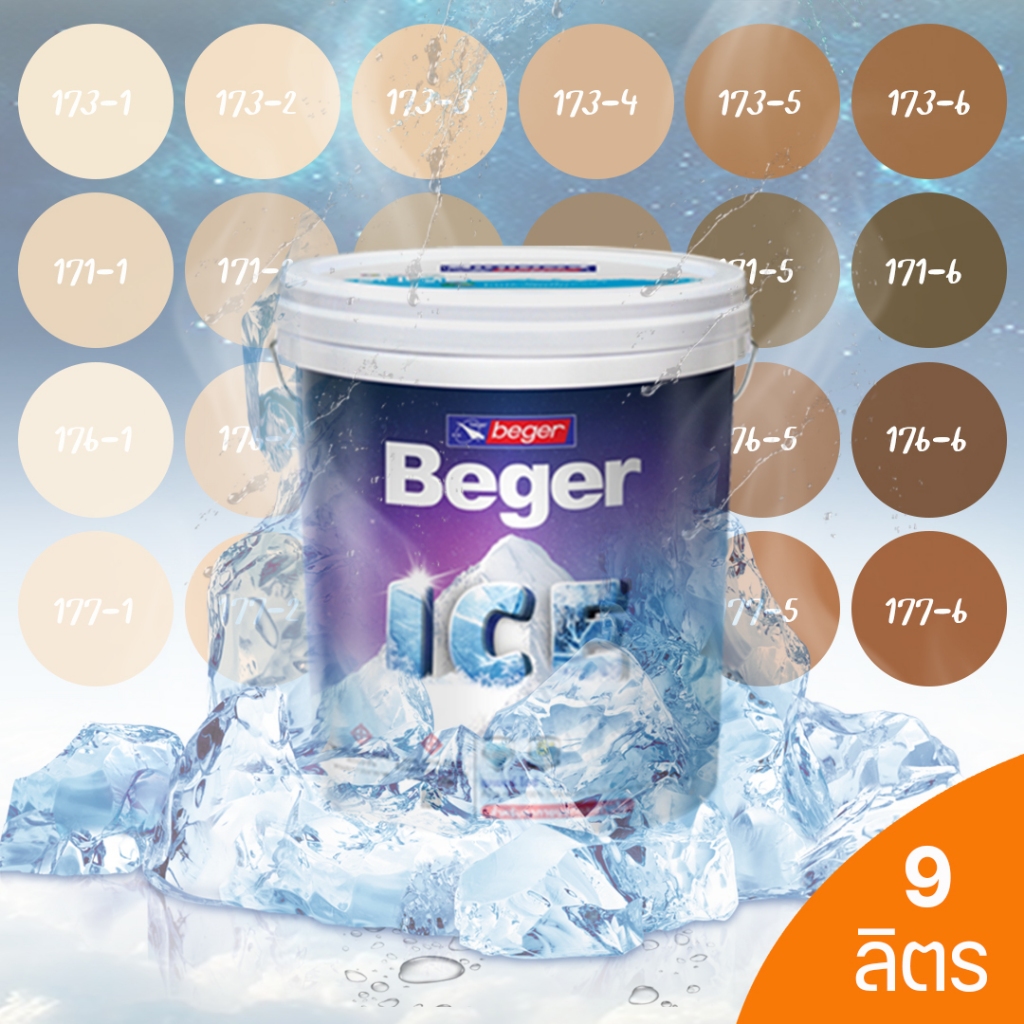 Beger ICE สีน้ำตาล ฟิล์มกึ่งเงา 9 ลิตร สีทาภายนอกและภายใน สีทาบ้านแบบ ...