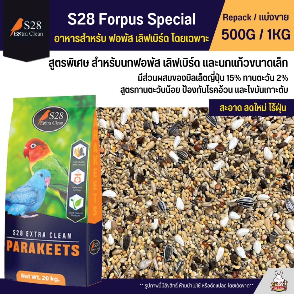 S28 Forpus Special ธัญพืช 15 อย่าง อาหารนกแก้วฟอพัส และนกแก้วขนาดเล็ก ...