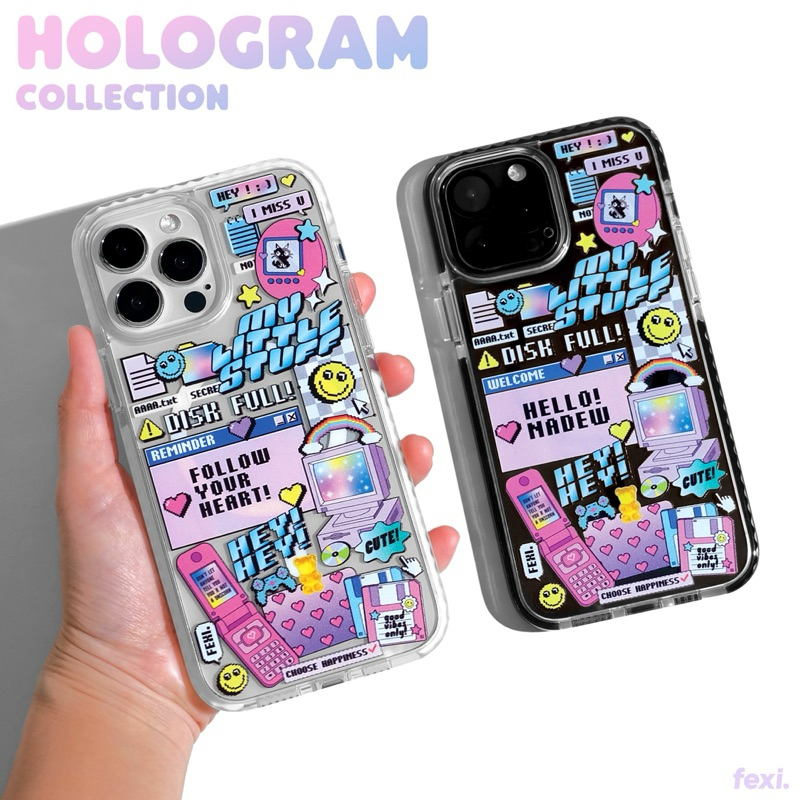 เคสไอโฟน ((สั่งทำชื่อได้)) “ Hologram “ iPhone Case for 12 - 16 series & Samsung S24 series.(038 ...