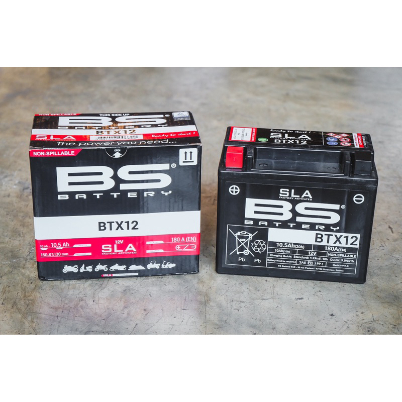 BS BATTERY BTX12 (ของแท้) แบตเตอรี่สำหรับ NINJA650 , ER6N และรถรุ่น ...