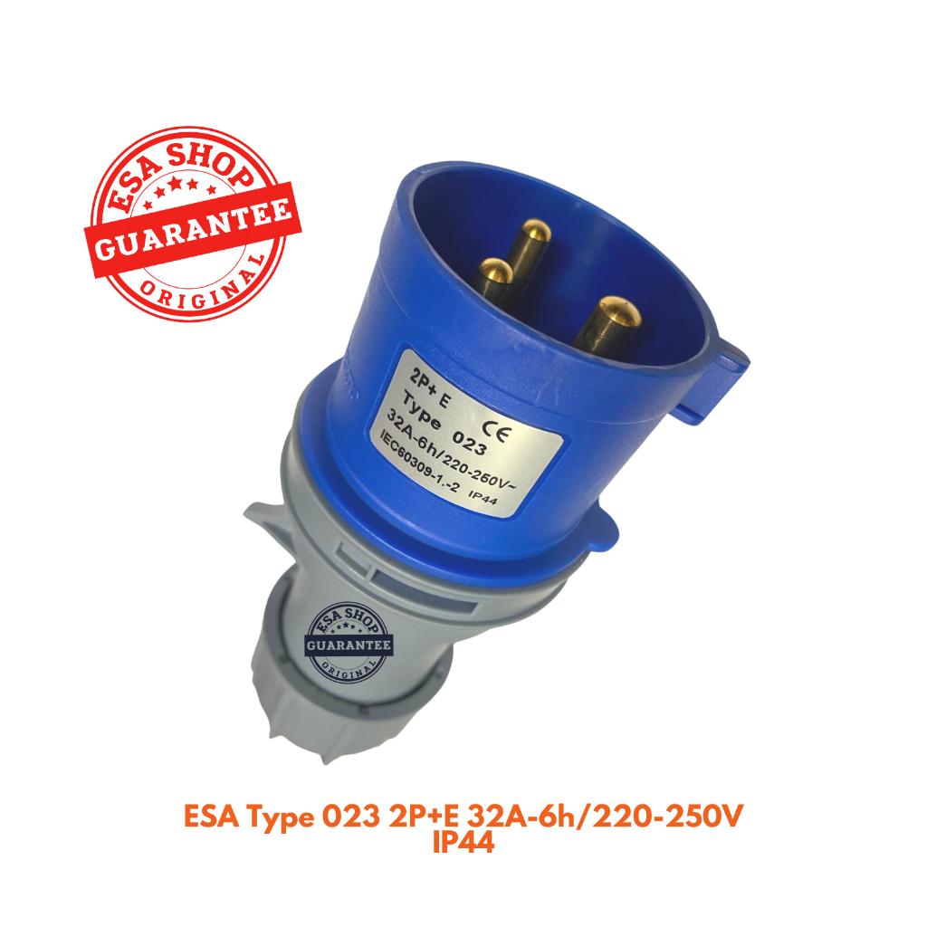 พาวเวอร์ปลั๊ก ( Power Plug ) ESA 32A-6h/220-250V IP44 2P+E | Shopee ...