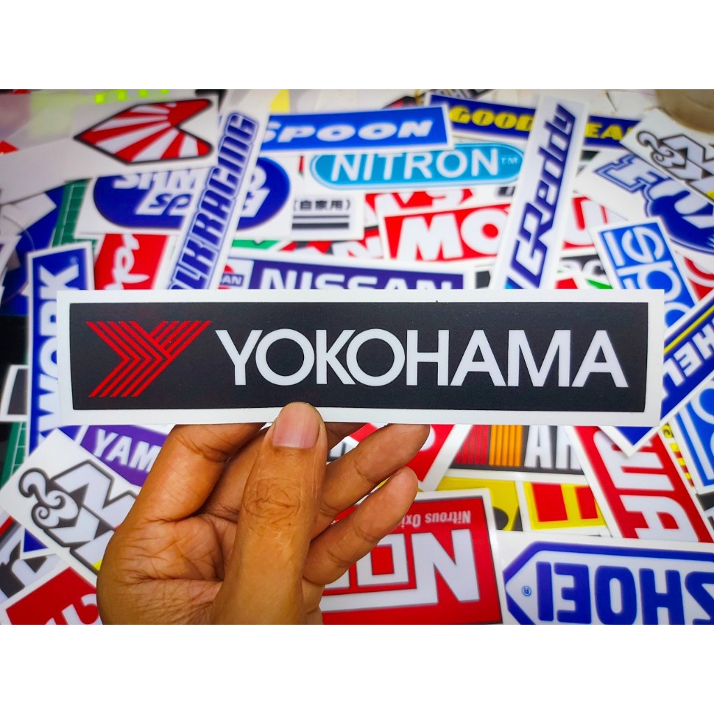 สติ๊กเกอร์ติดรถ YOKOHAMA เคลือบกันรอย กันน้ำ เกรด 2 ปี ขนาด 17x3 ...