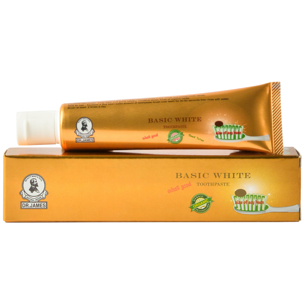 F1 DR.JAMES BASIC WHITE TOOTHPASTE 30g ดร.เจมส์ เบสิก ไวท์ ทูทเพสต์ 30 ...