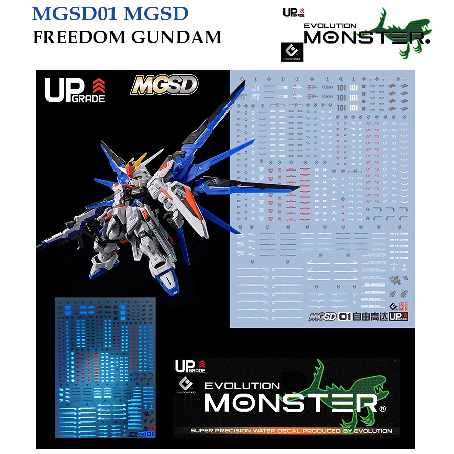 ดีคอลน้ำ [MONSTER EVO] MGSD 01 SEED ZGMF-X10A FREEDOM GUNDAM MGSD FLUORESCENT WATER DECAL HIGH ...