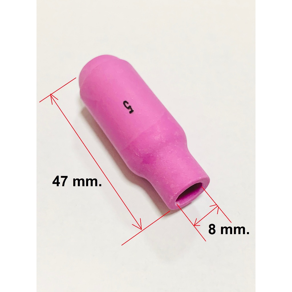 ปลอกหัวเชื่อมอาร์กอน/ถ้วยเซรามิคสีชมพู Ceramic Nozzle เบอร์ 5 (10N49 ...