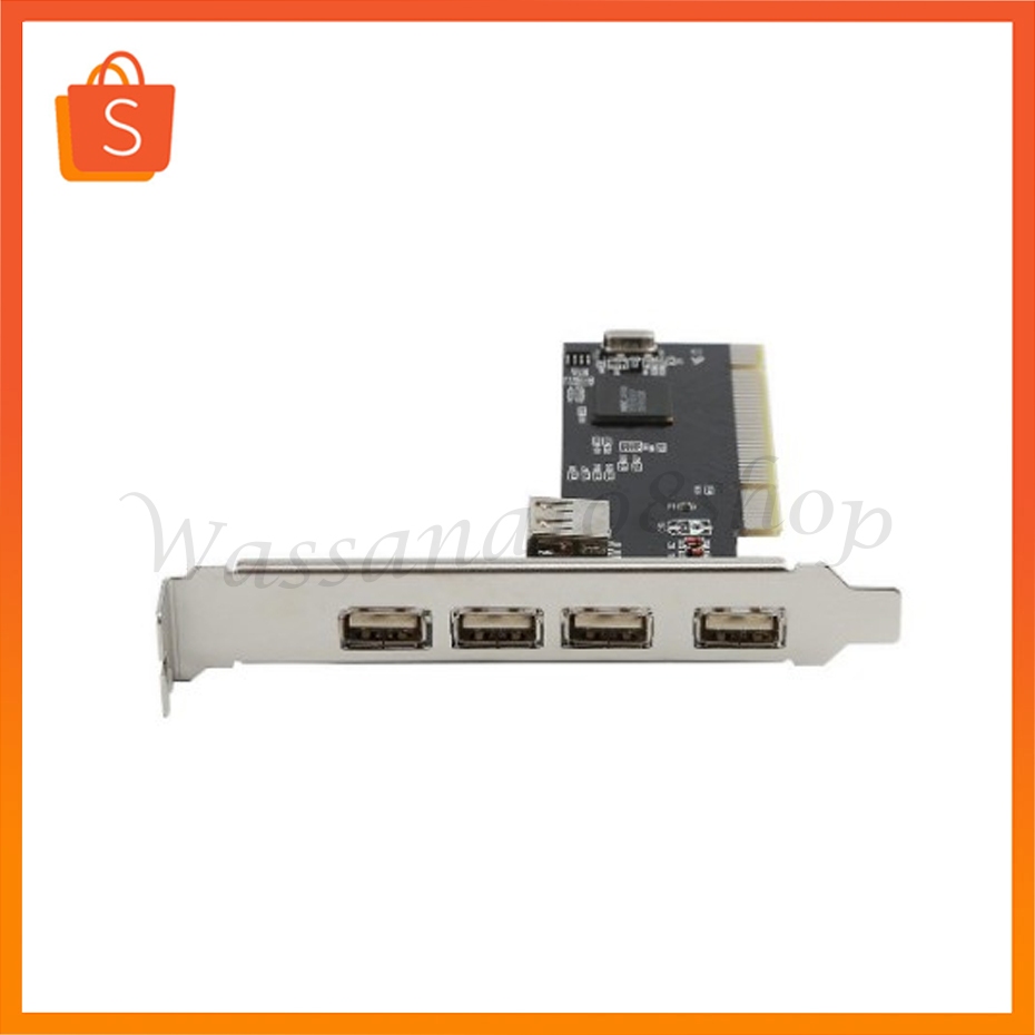 PCI Card USB 2.0 5 Port เพิ่มช่อง USB คอมพิวเตอร์ | Shopee Thailand