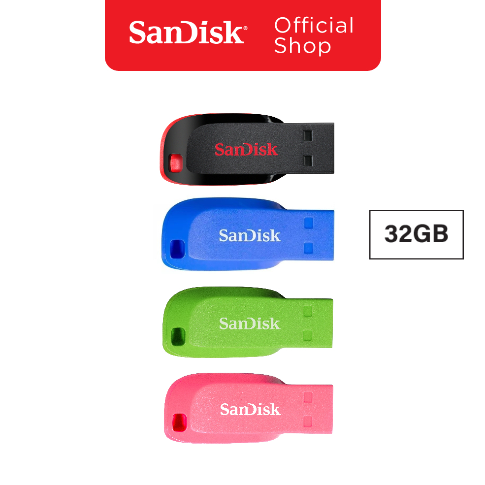 SanDisk CRUZER BLADE USB แฟลชไดร์ฟ 32GB, USB2.0 (SDCZ50-032G) | Shopee ...