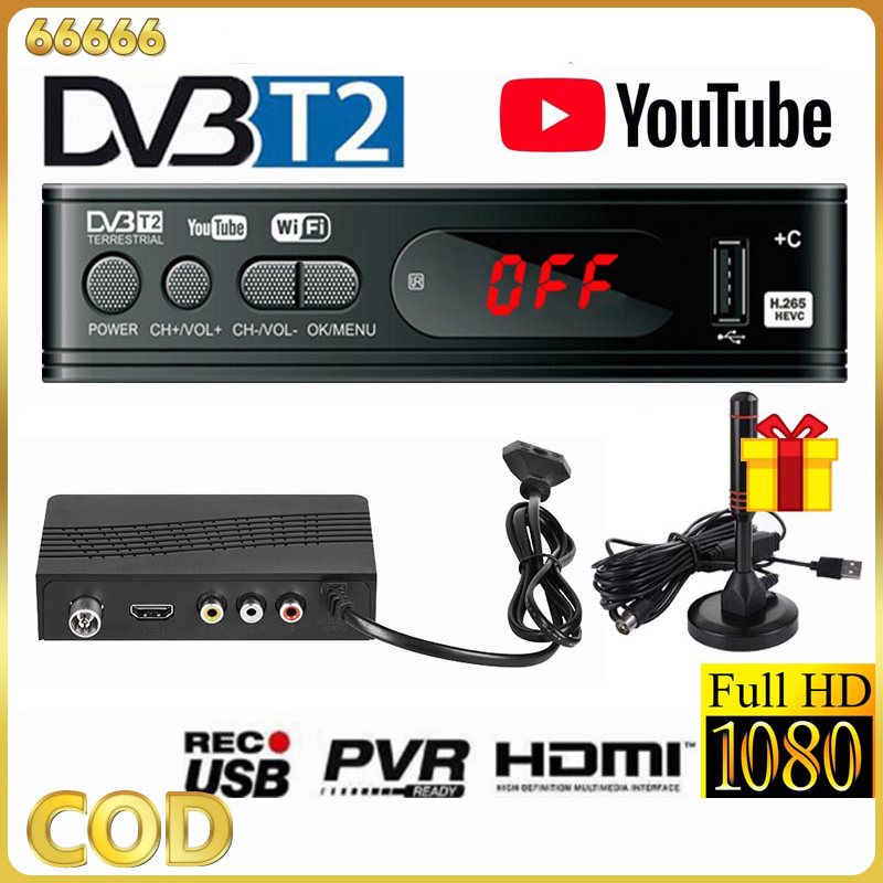 กล่องรับสัญญาณTV DIGITAL DVB T2 DTV กล่องรับสัญญาณ ทีวีดิจิตอล ภาพคมชัด ฟรี! อุปกรณ์ครบชุด รีโมท ...