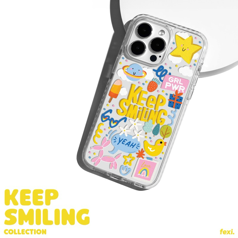 เคสไอโฟน ((สั่งทำชื่อได้)) “ Keep Smiling “ iPhone Case for 12 - 16 series & Samsung S24 series ...