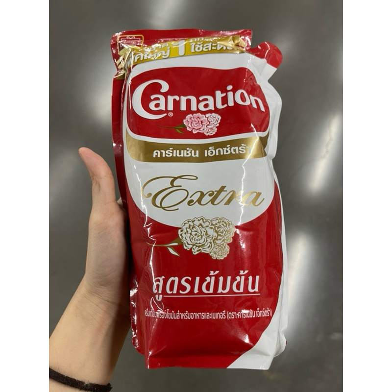 นมข้นจืด สูตรเข้มข้น คาร์เนชั่น 1000 มล(1กก) Carnation Extra ชนิดเติม ครีมเทียมพร่องไขมัน สำหรับ ...