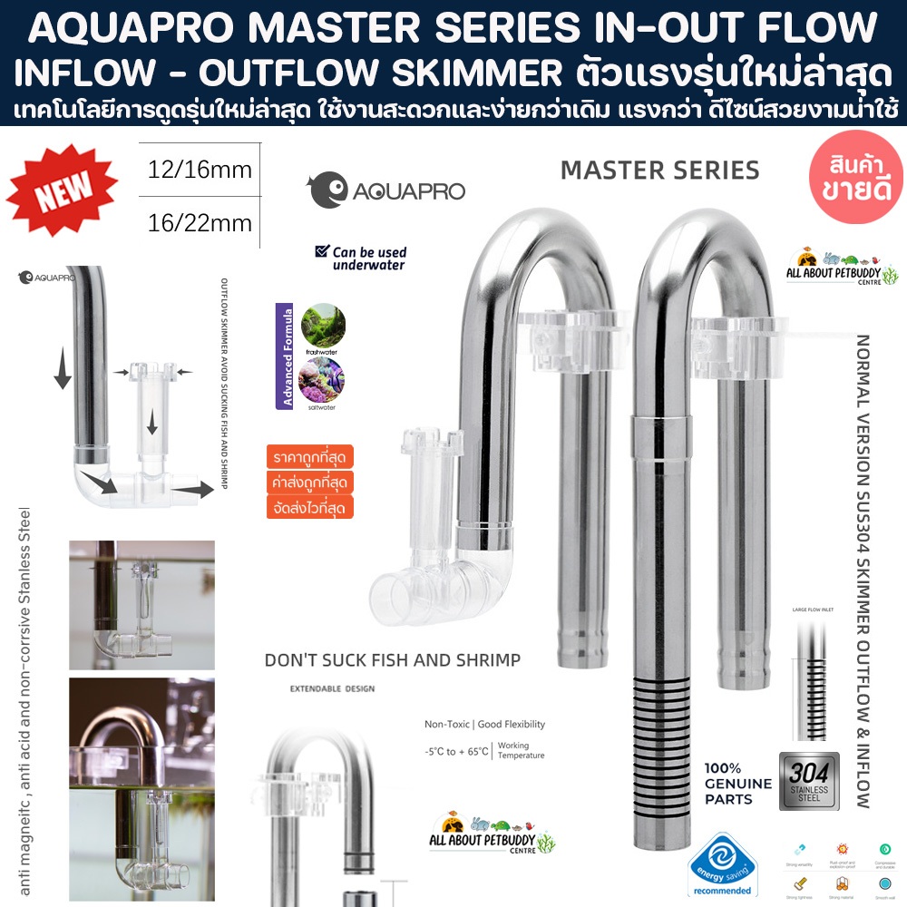 AQUAPRO MASTER SERIES Inflow Outflow สแตนเลส อินโฟล เอ้าโฟล Aquarium ...