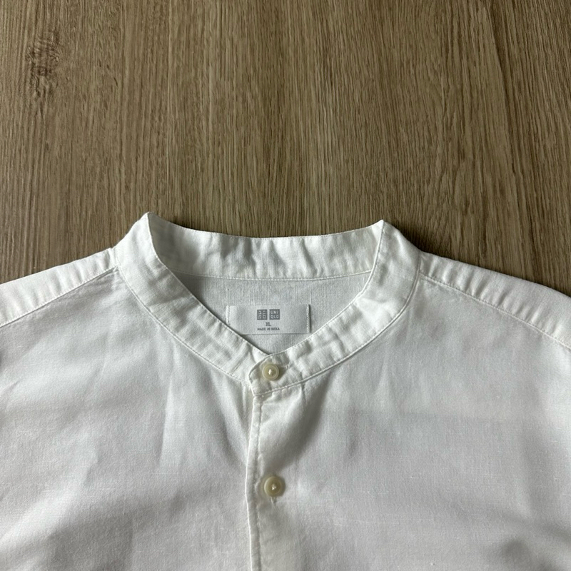 เสื้อเชิ้ตสีขาว UNIQLO MUJI GU คอจีน สีขาว ผ้าลินิน แขนสั้นและแขนยาว แท้ | Shopee Thailand