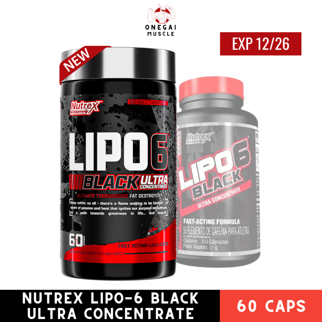 Nutrex Research Labs Lipo 6 Black Ultra Concentrate 60 Black Caps Lipo ...