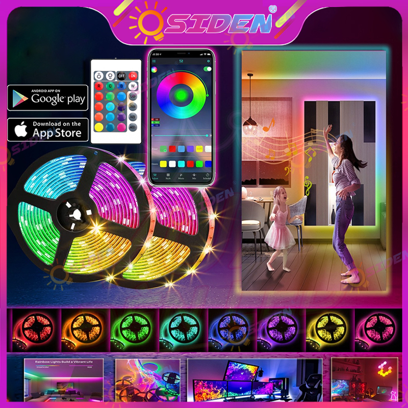 OSIDEN ไฟเส้น led 5M 10M 15M 20M ไฟ rgb การซิงโครไนซ์เพลง ไฟ led แบบ ...