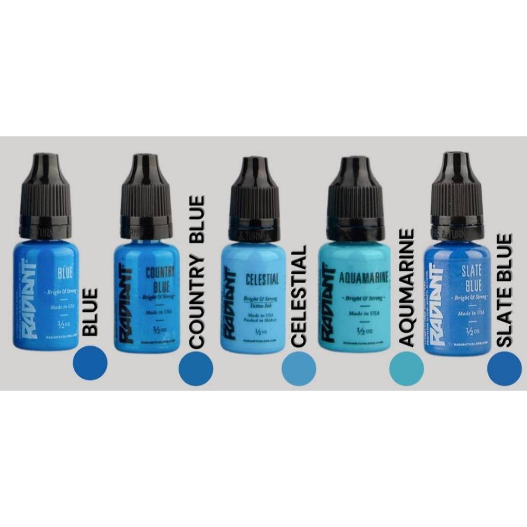 สีสักRADIANT Colors INK 0.5oz BLUE (15 ml.) (ครึ่ง ออนซ์)สีสักแท้ ...