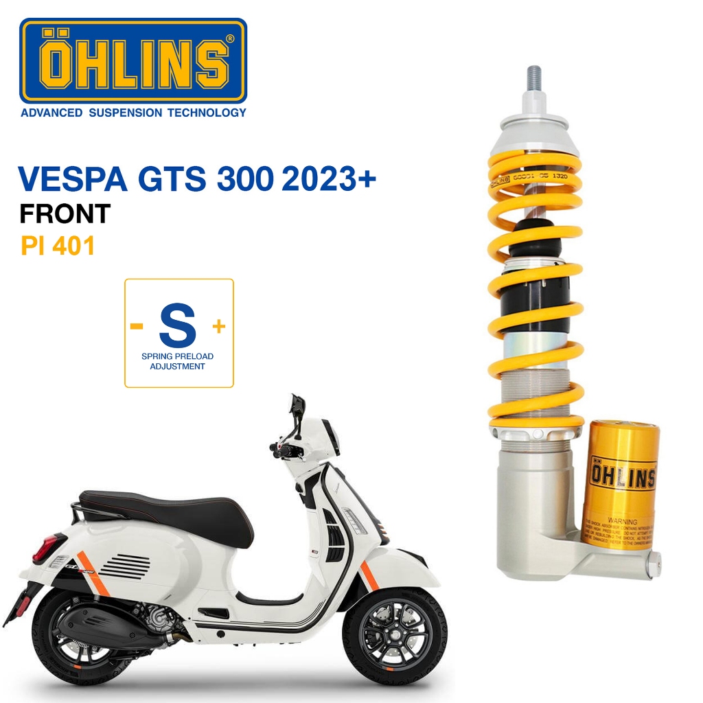 โช๊คหน้าแต่ง ohlins PI 401 For Vespa GTS 300 2023+ By FuriiShop ...