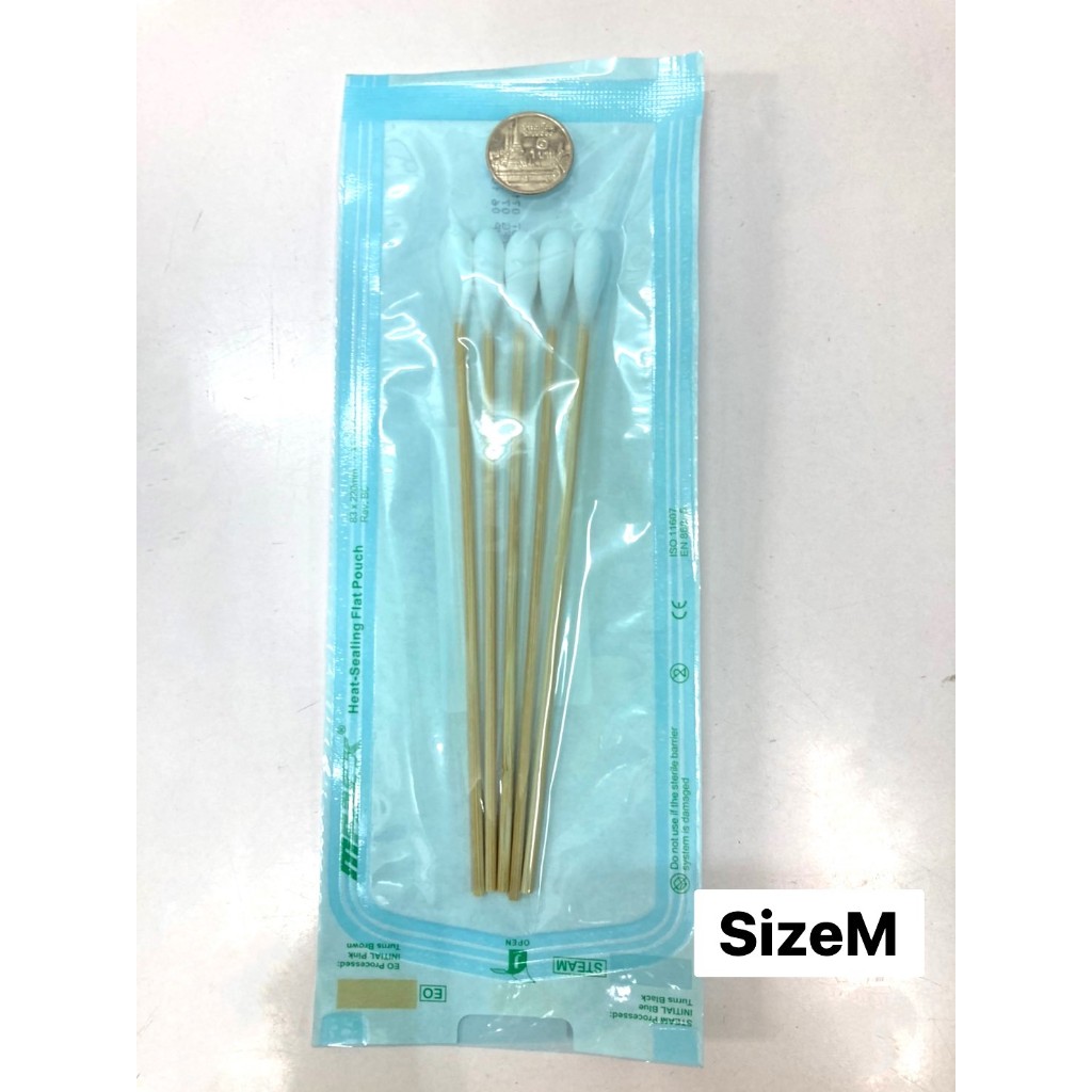 (แพ็ค 30 ซอง) ไม้พันสำลีชนิดปลอดเชื้อ (Sterile Cotton Sticks, Swap ...
