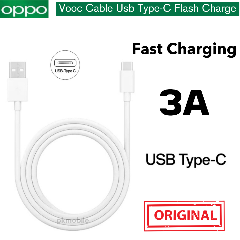 สายชาร์จแท้ Oppo Type C Fast Charging 3A รองรับตรงรุ่น A16 A33 2020 A52 ...