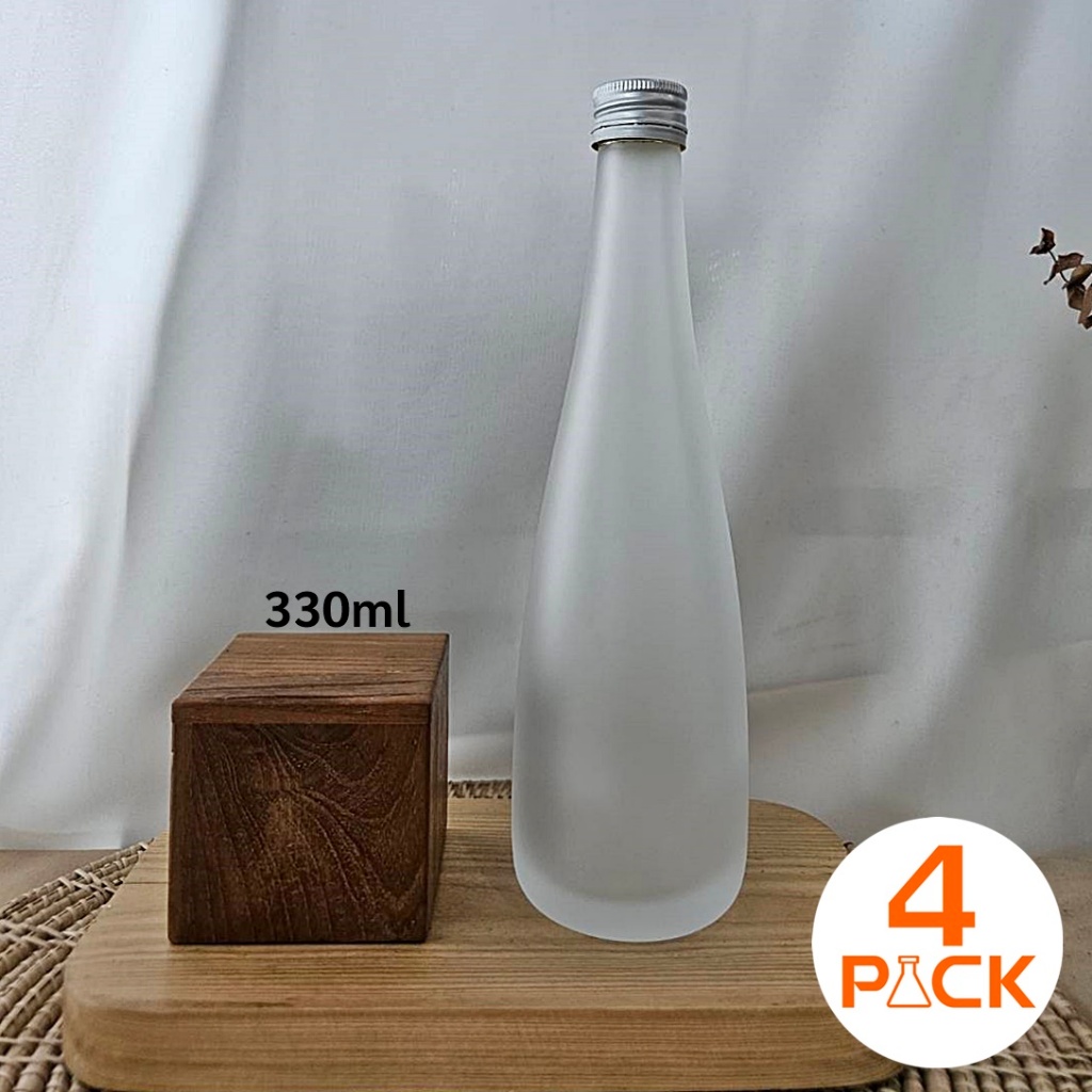 (บรรจุกล่องละ4ใบ)ขวดแก้ว 330 และ720ml รุ่นน้องนวล +ฝาเกลียวสีเงิน ขวดสาเกสาโท หล้ากลั่นขาว เหล้า ...