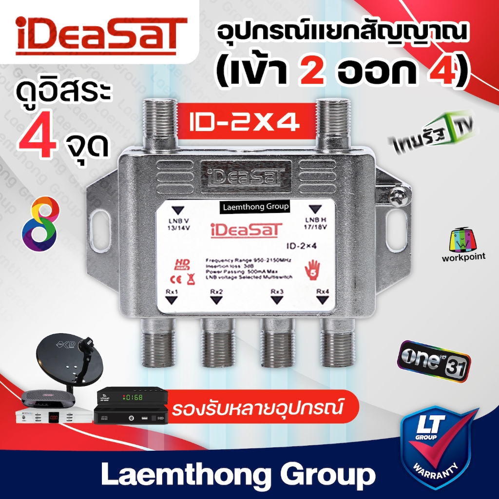 ideasat ตัวแยกสัญญาณ multiswitch แยกอิสระ 4จุด ( มัลติ 2x4 / 2x6 ...