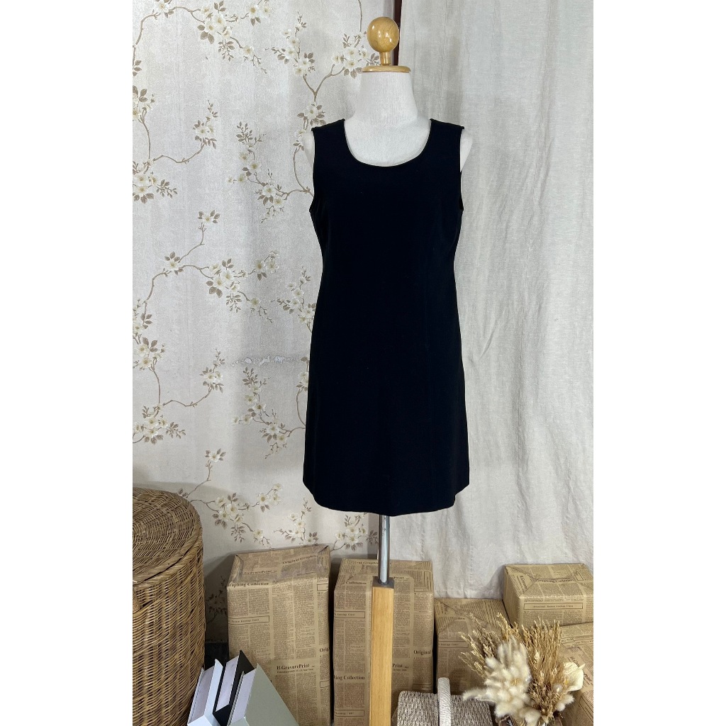 (A968) เดรสแขนกุดแบรนด์ญี่ปุ่นซิปหลังมีซับทรงสุภาพแพตเทิร์นเป๊ะมากค่ะอก 35 เอวไม่เกิน 32 สะโพก ...