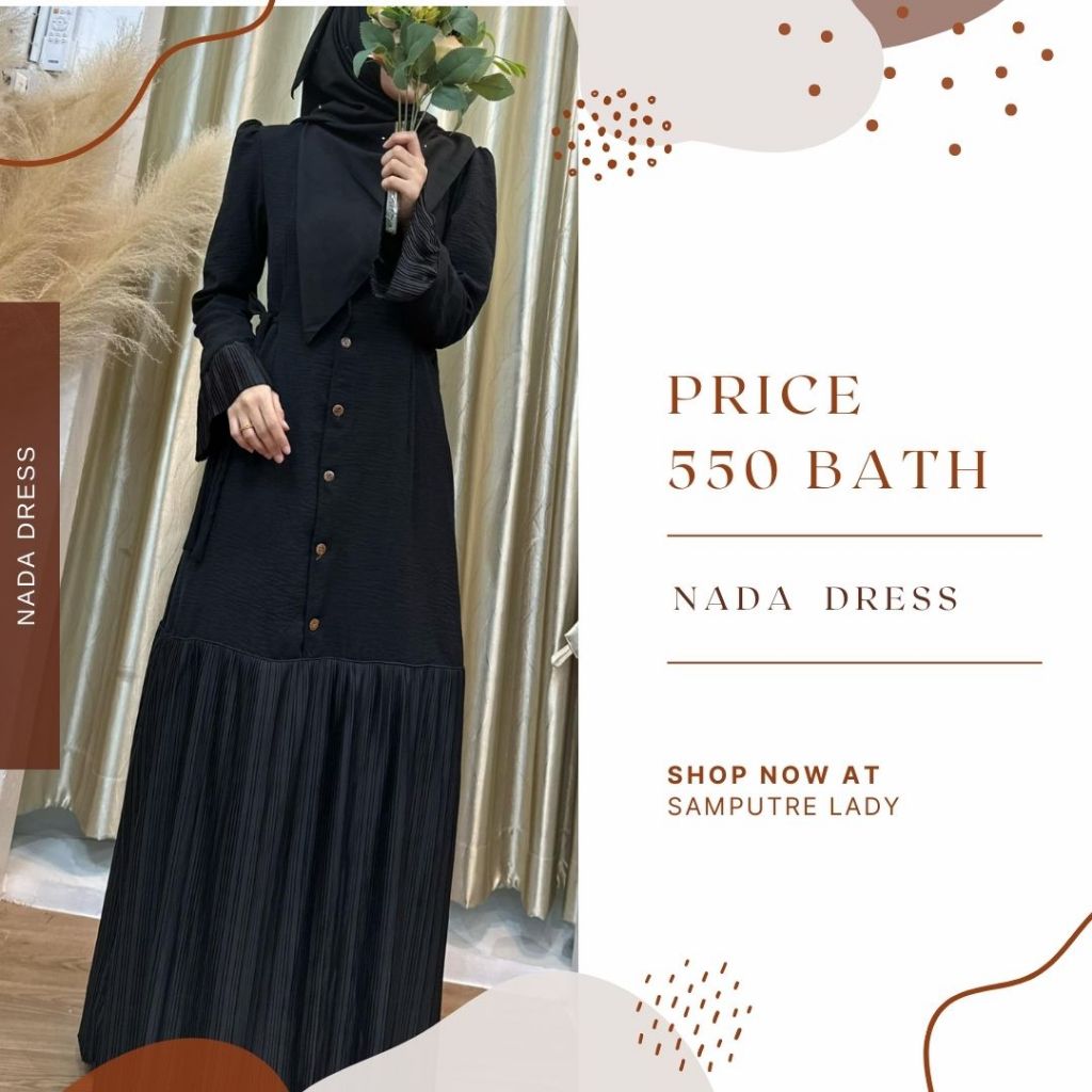 Nada Dress เดรสมุสลิม เดรสยาว ทรงอาบาย่า ชุดรายอ | Shopee Thailand