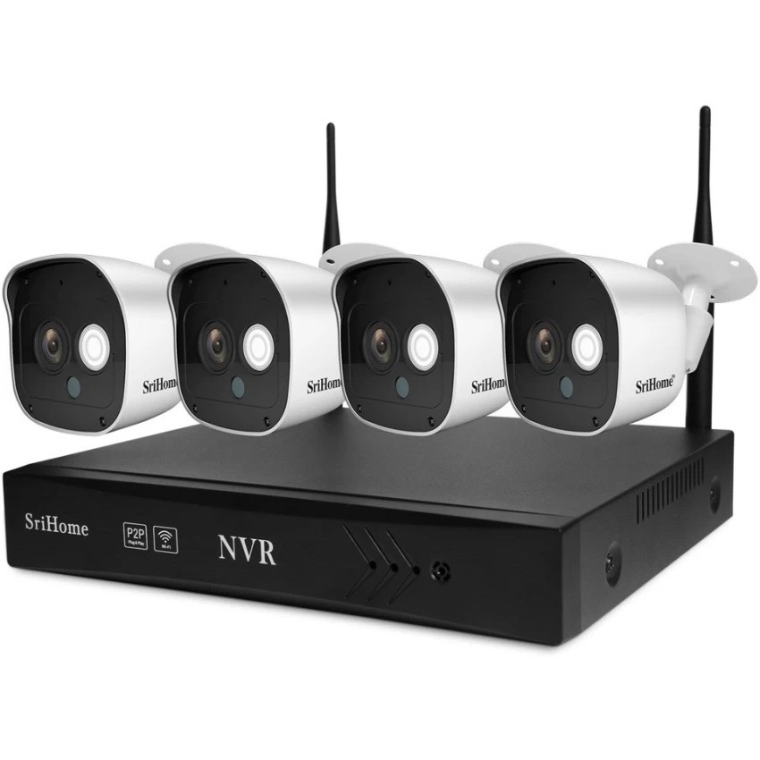 Srihome ชุดNVR (NVS001 + IPC029X4 ) ชุด NVR ระบบรักษาความปลอดภัยไร้สาย ...