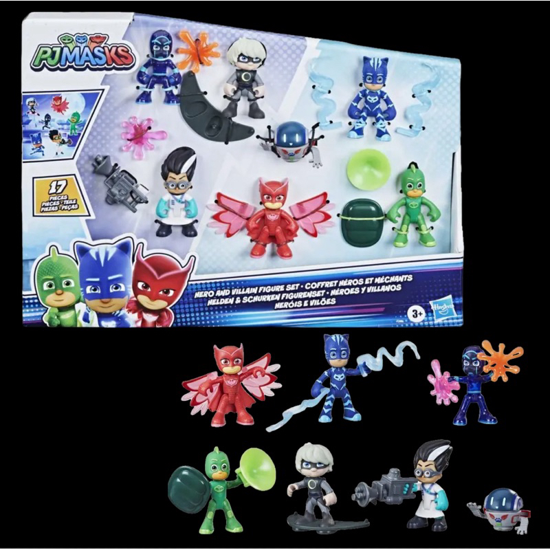 PJ Masks Hero and Villain Figure Set, Preschool Toy, 7 Action Figures ...