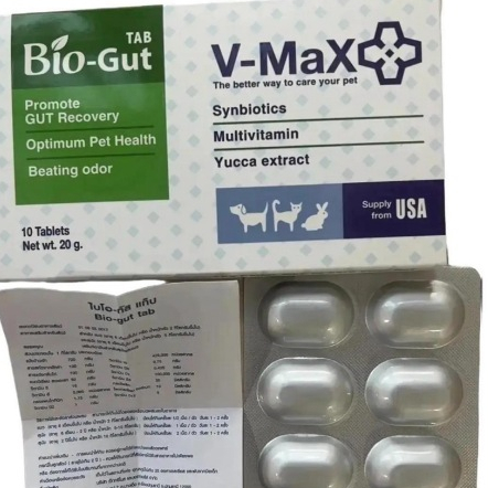 V-Max biogut อาหารเสริมปรับสมดุลลำไส้ในสัตว์เลี้ยง หมดอายุ 6/12/2024 ...