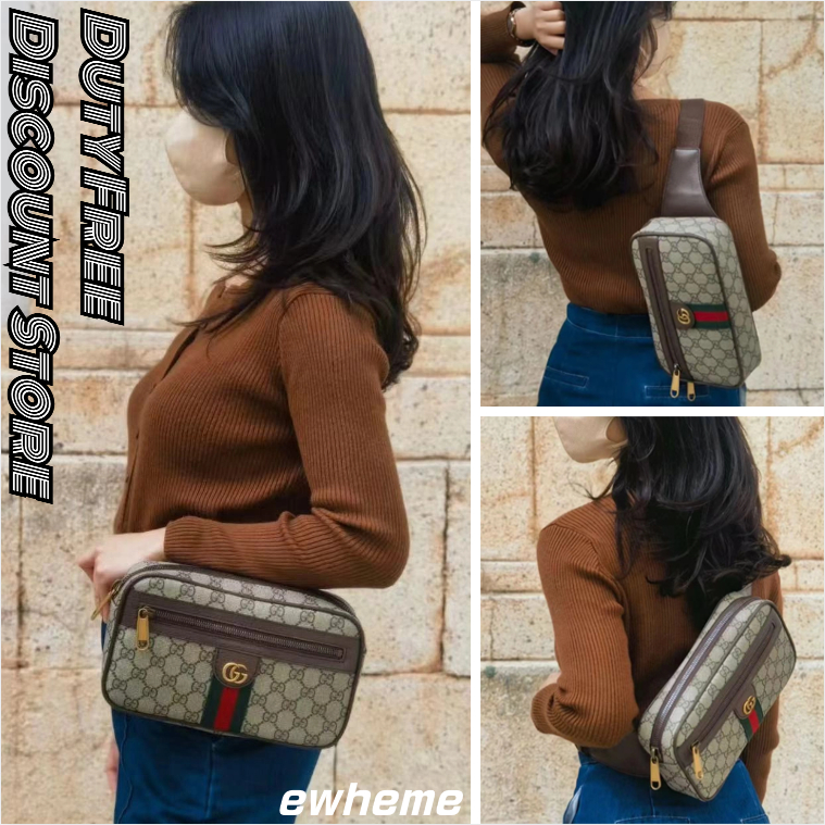 Gucci/Ophidia Series/Gucci/กระเป๋าคาดเอว/สไตล์เดียวกันสำหรับผู้ชายและผู้หญิง/ | Shopee Thailand