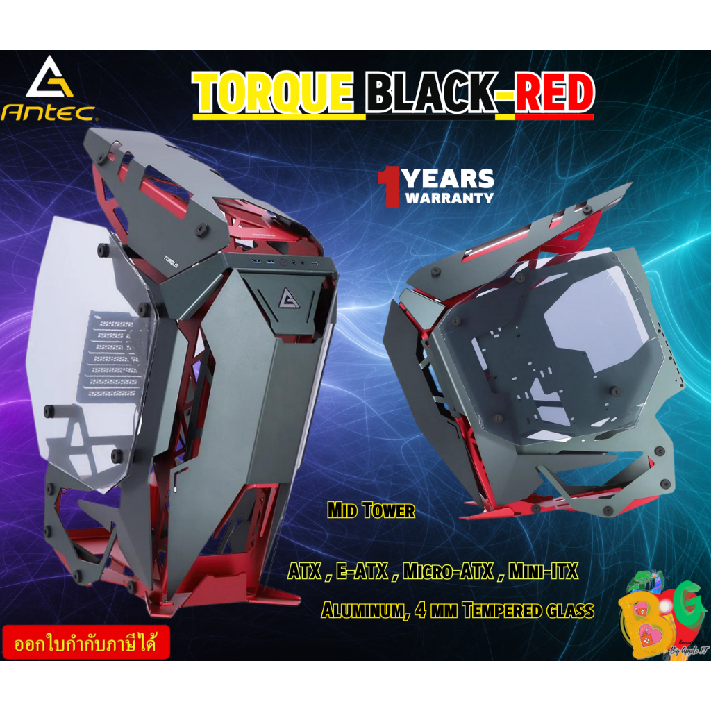 ANTEN CASE (TORQUE BLACK-RED) ATX , E-ATX , Micro-ATX , Mini-ITX Mid Tower 1Y | Shopee Thailand