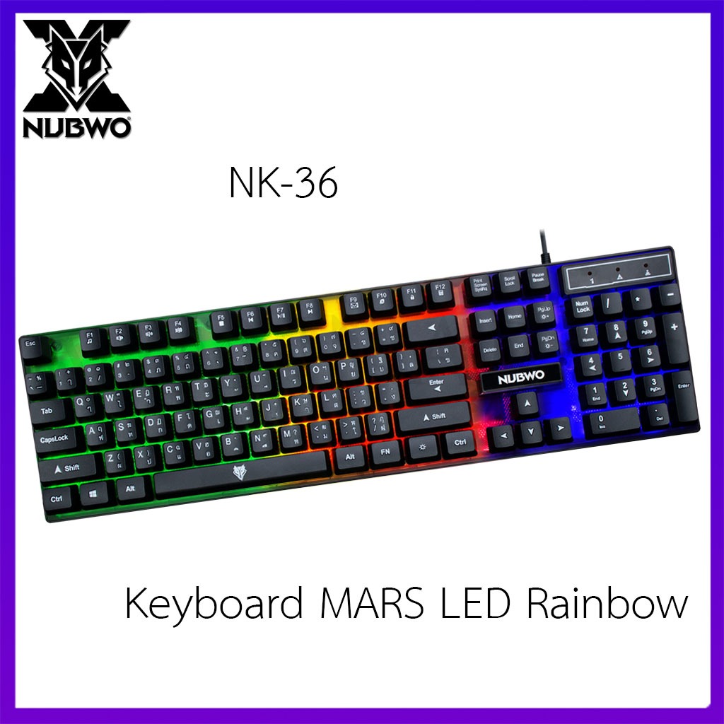 Nubwo NK-36 Gaming Keyboard MARS LED Rainbow/NK036/คียบอร์ด | Shopee ...