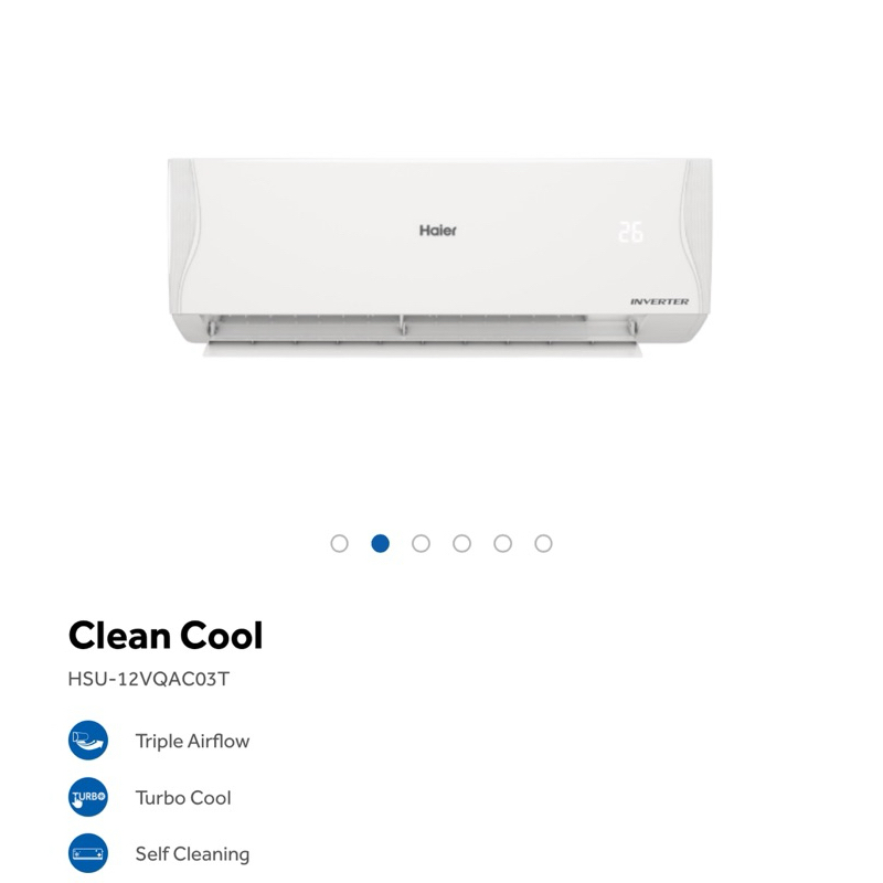 HAIER แบบติดผนัง อินเวอร์เตอร์ Clean Cool VQAC SERIES | Shopee Thailand