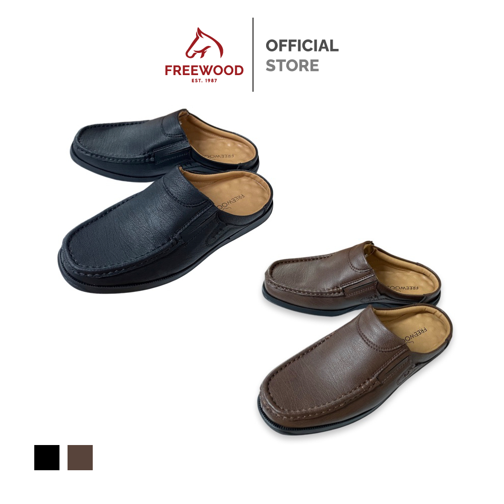 FREEWOOD OPEN HEEL CASUAL SHOES รองเท้าลำลองผู้ชาย หนังแท้ แบบเปิดส้น ...