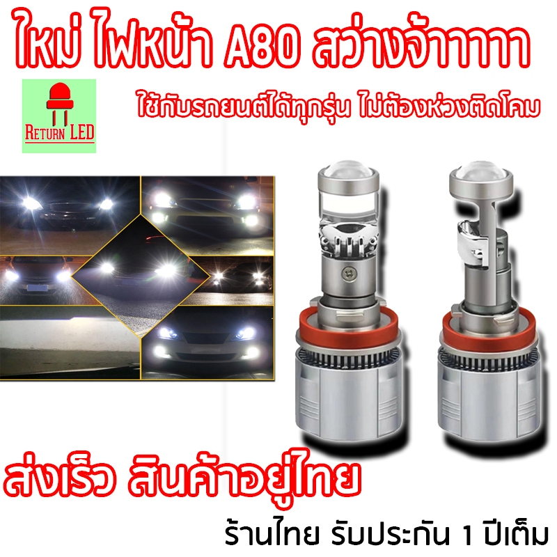 A80 1คู่ H11 H4 LED 6500K ไฟหน้า Mini เลนส์โปรเจคเตอร์ Lhd/rhd Auto Hi ...
