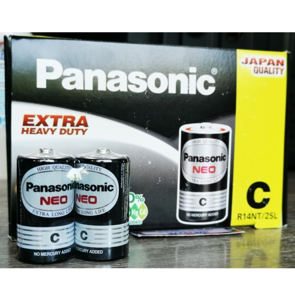 ยกกล่อง - Pana C ดำ ถ่านไฟฉาย R14NT/2SL C (2ก้อน/แพ็ค) Panasonic NEO ...