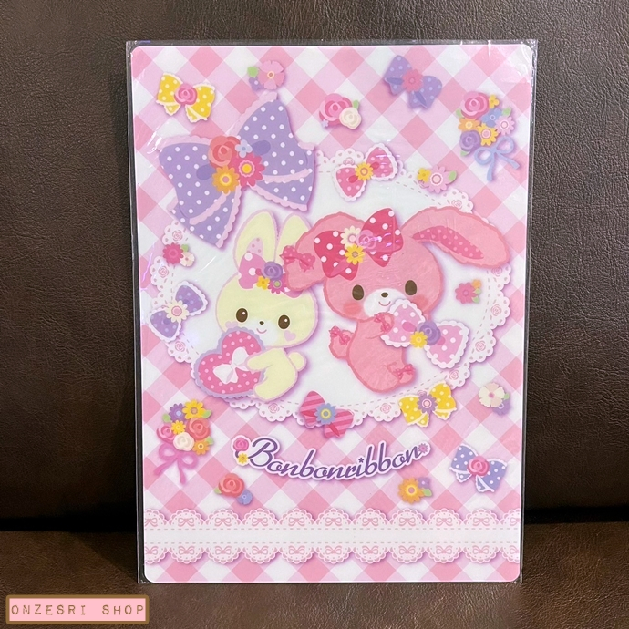 แผ่นรองเขียน Bonbonribbon จาก Sanrio Japan เป็นพลาสติกแข็ง ขนาด 18 x 25 ...